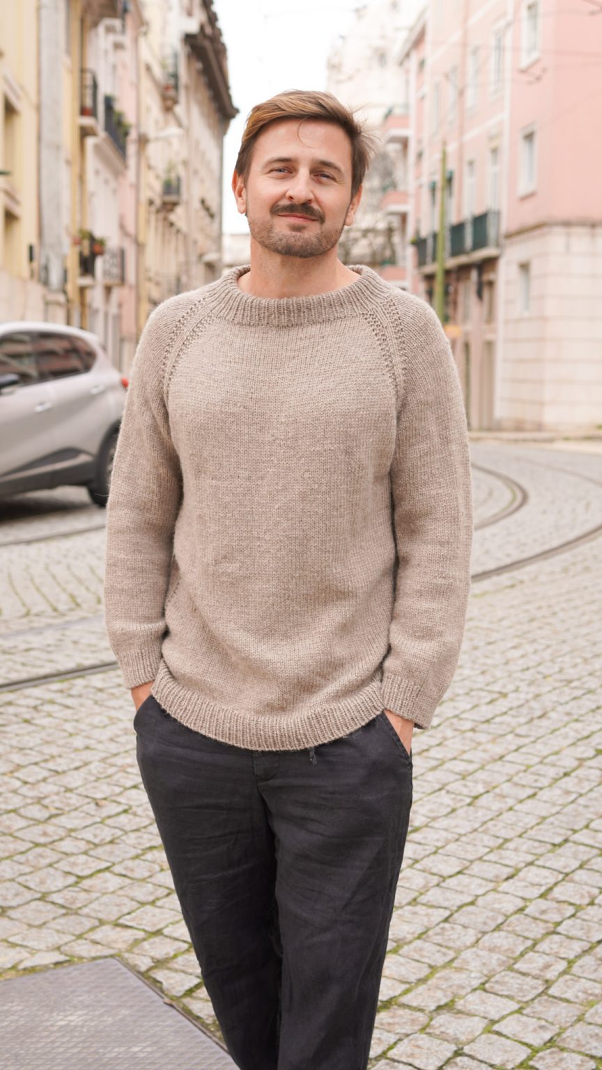Raglan Pullover stricken – moderne Herren Anleitung