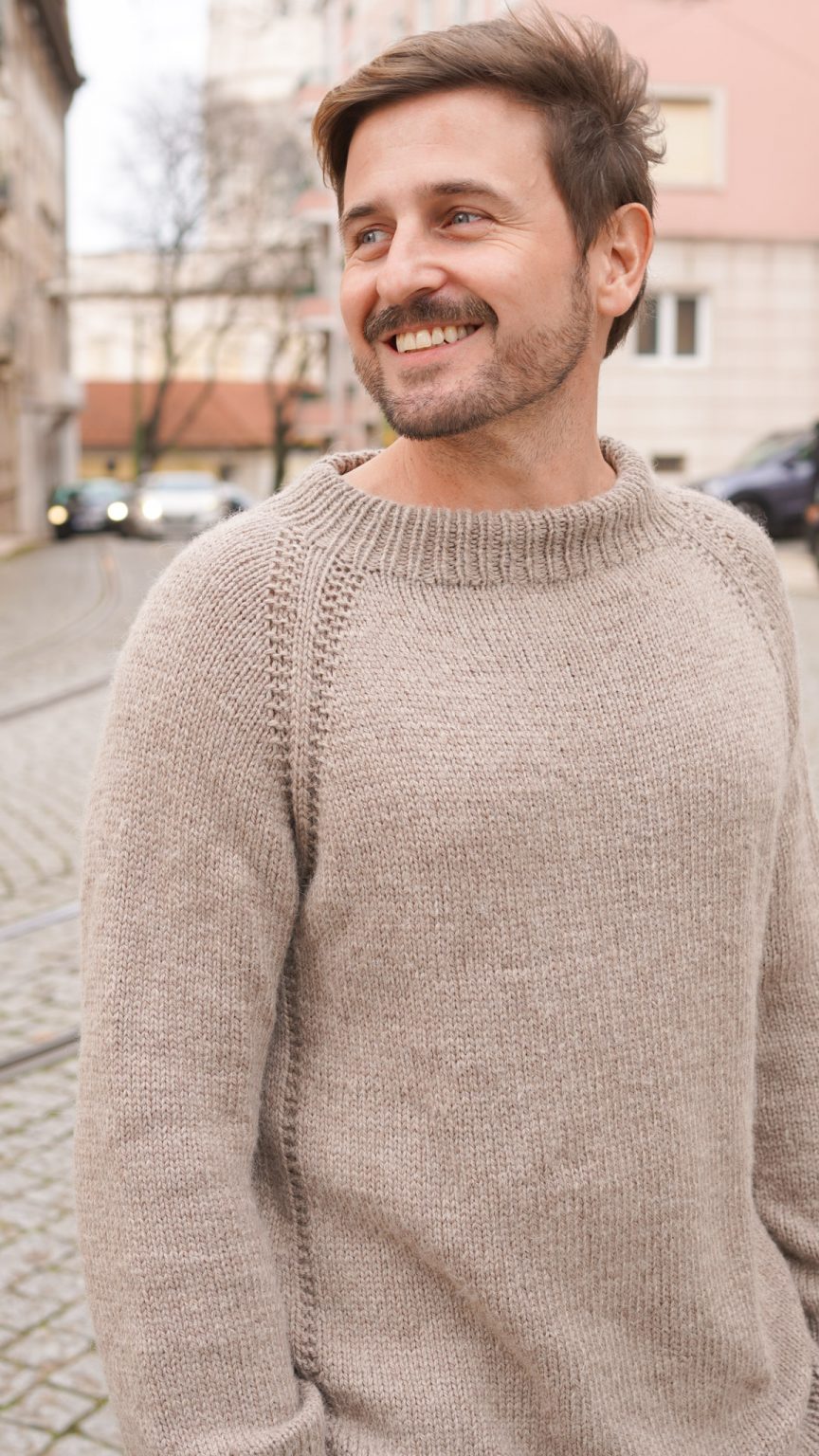 Raglan Pullover stricken – moderne Herren Anleitung